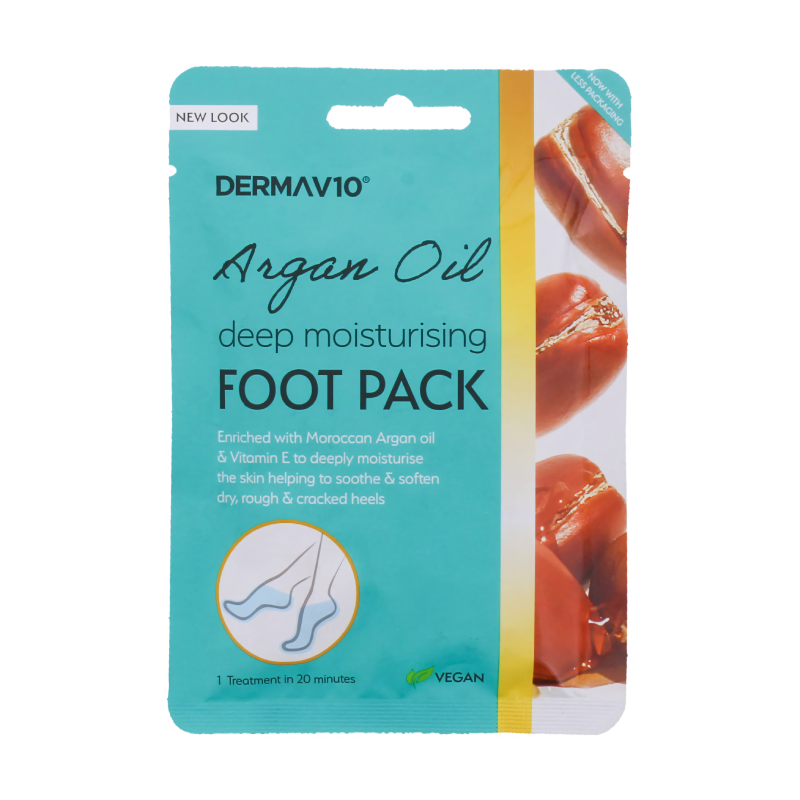 Revitalise Your Feet with Derma V10 Argan Oil Foot Pack - Moisturising ...