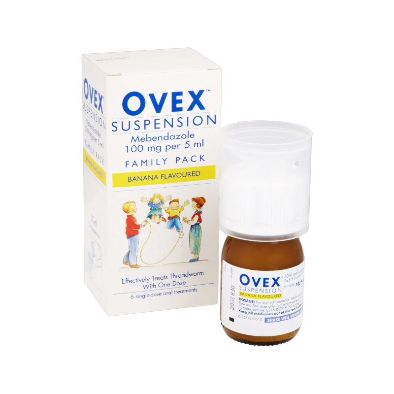 Ovex Mebendazole Suspension 30ml - Fast Relief from Threadworms ...