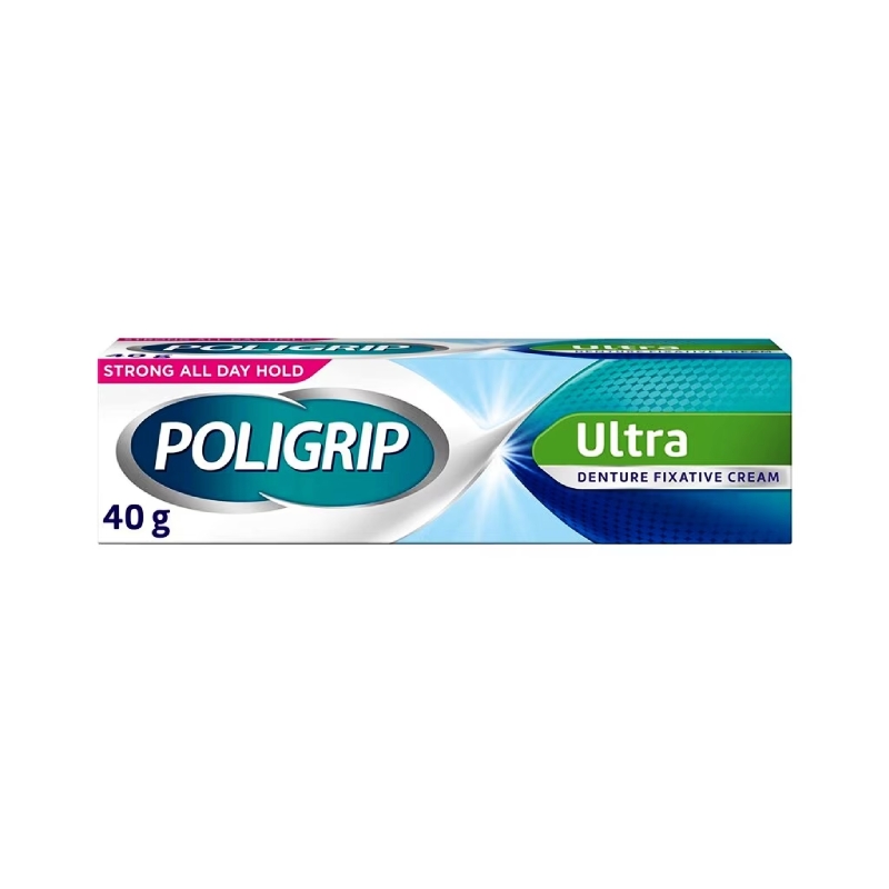 Secure Your Smile with Poligrip Ultra Denture Fixative Cream 40g Long ...