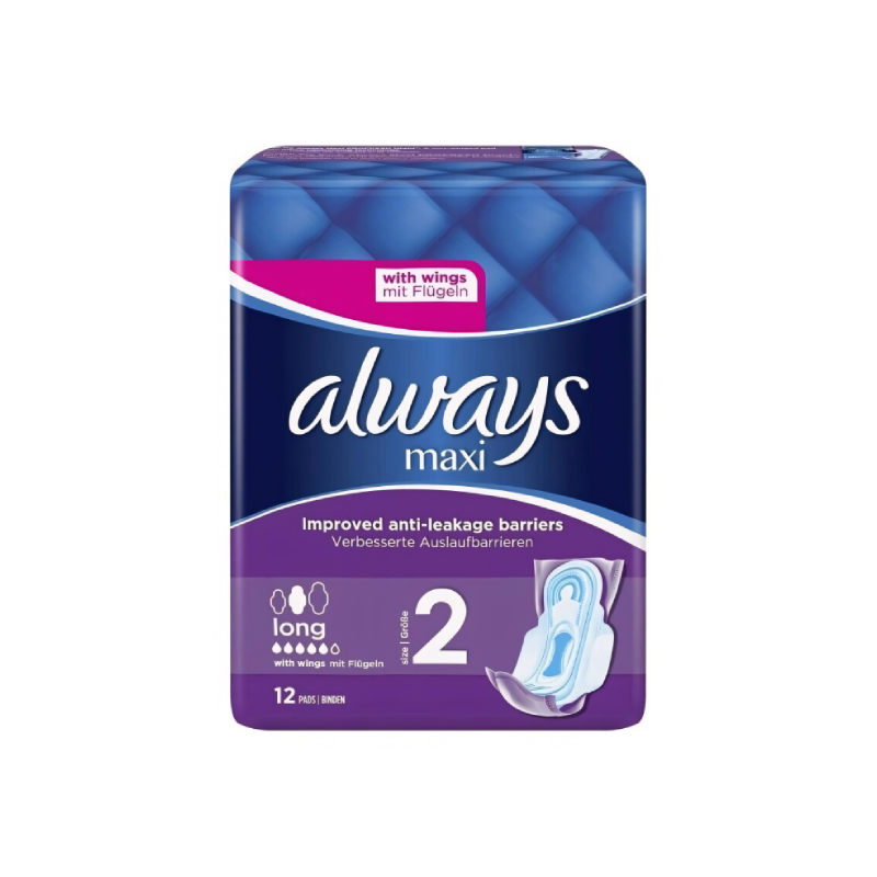 Always Maxi Pads Long With Wings - Secure & Comfortable Pantyliners ...
