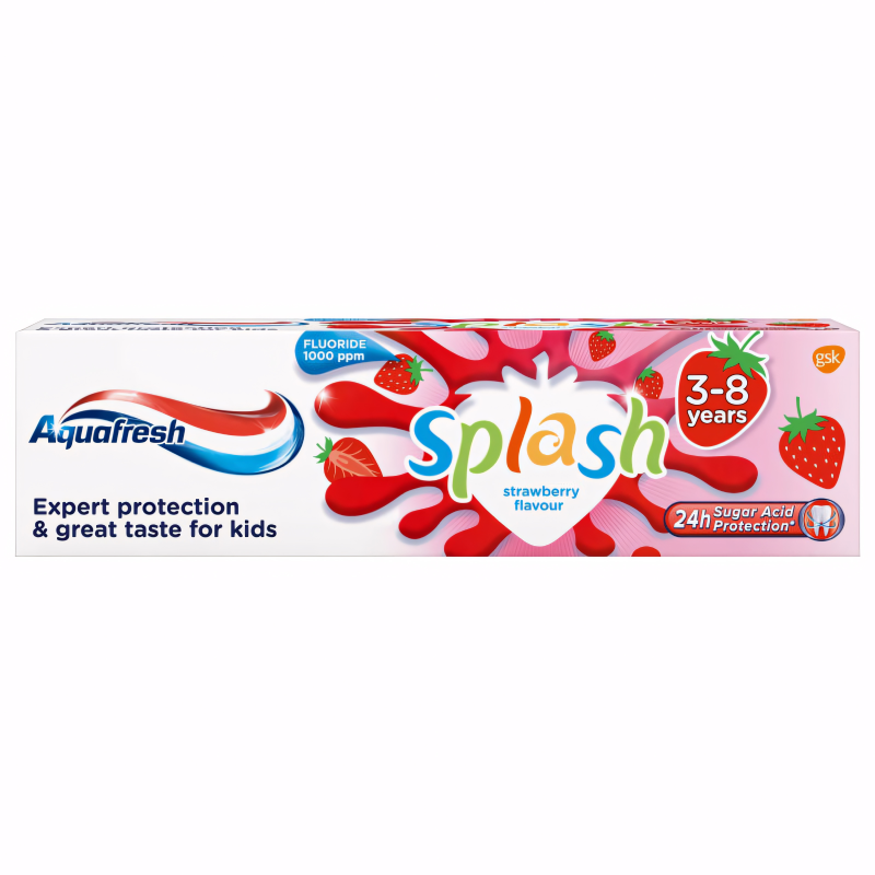 Aquafresh Kids Toothpaste Strawberry 50ml Gentle Cavity Protection ...